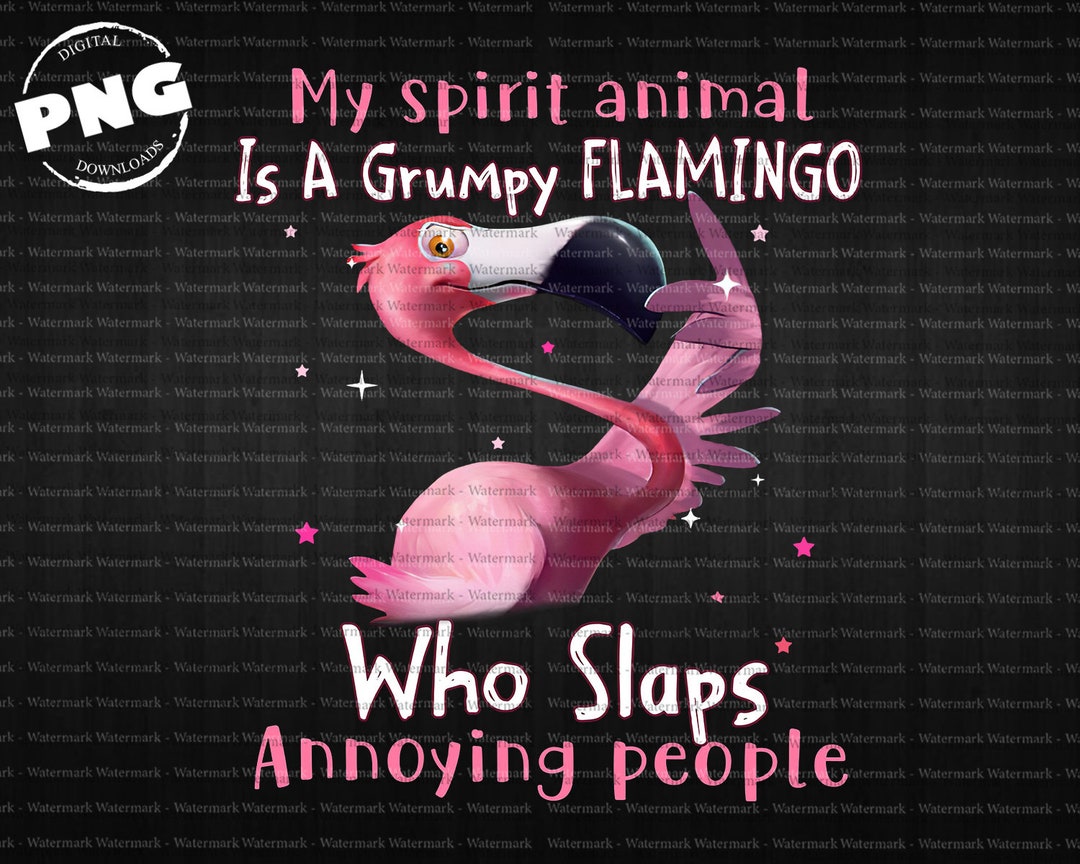 My Spirit Animal is a Grumpy Flamigo, Flamingo Lover, Funny Png ...
