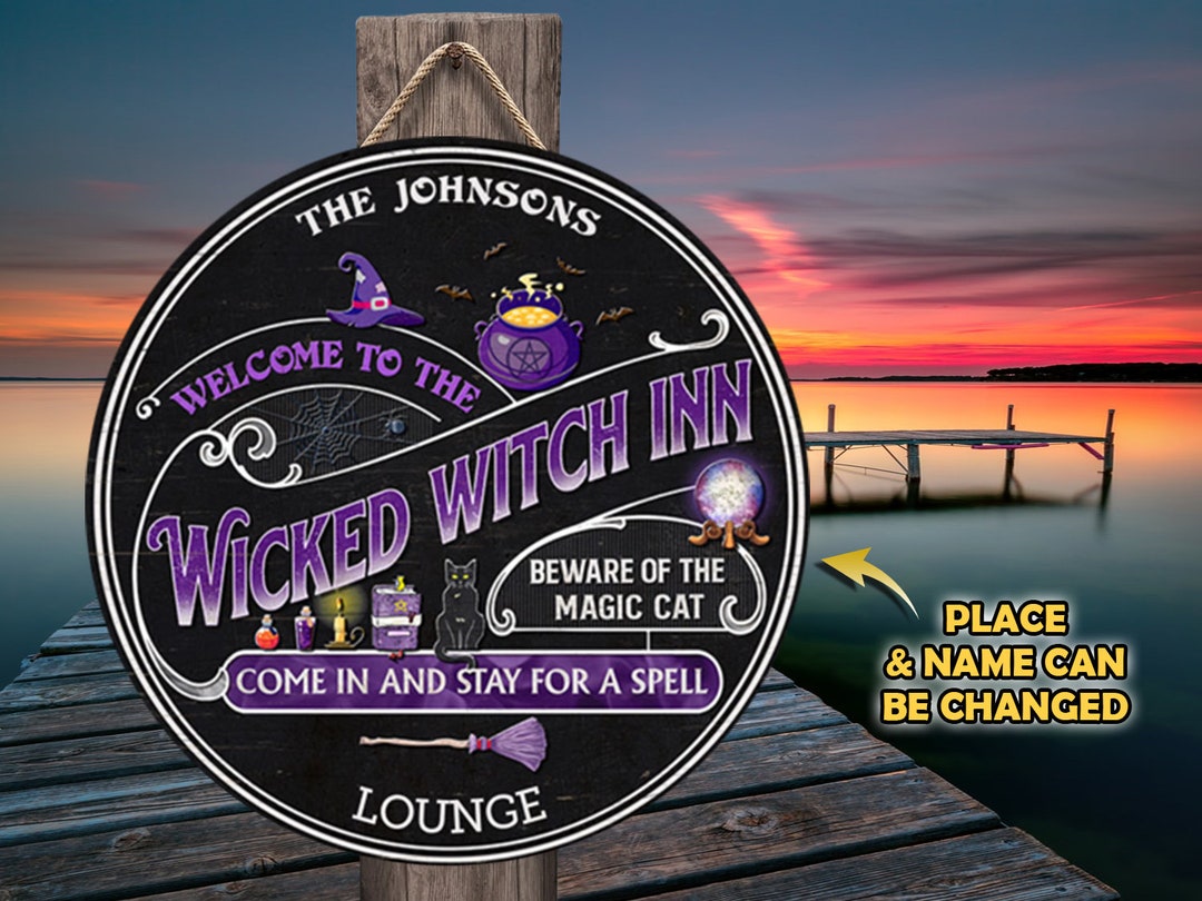 Welcome to the Wicked Witch Inn Halloween Front Door Sign, Halloween ...