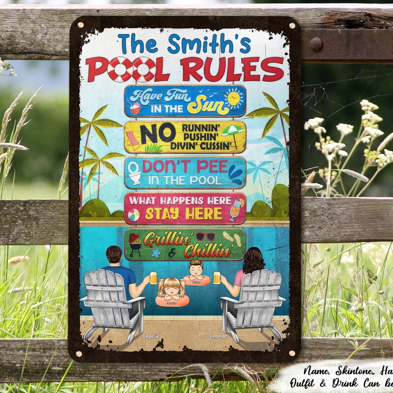Pool Rules - Etsy