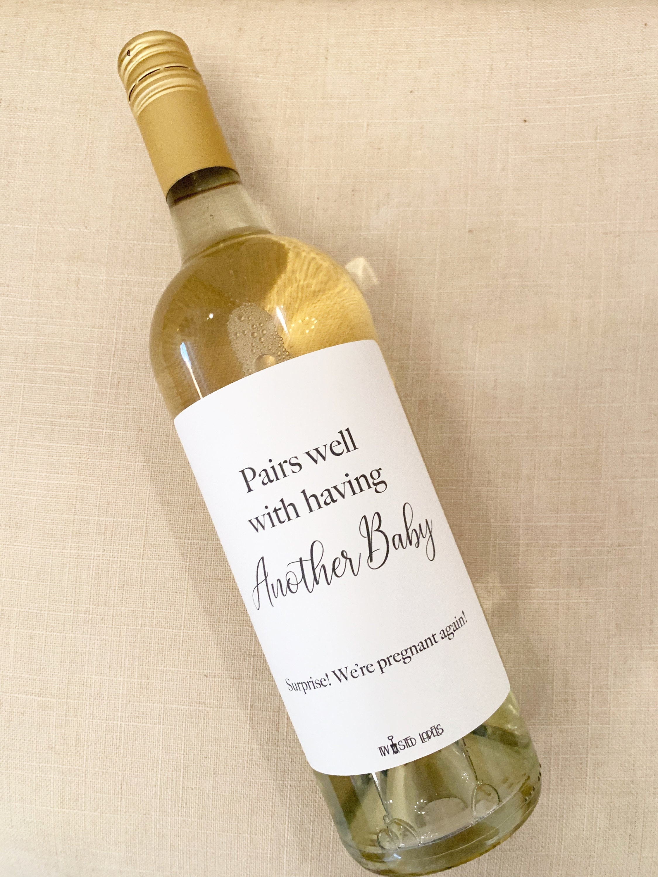 Another Baby Wine Label Custom Pregnancy Announcement - Etsy UK
