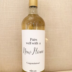 New Home Wine Label Custom House Warming Gift House Warming | Etsy