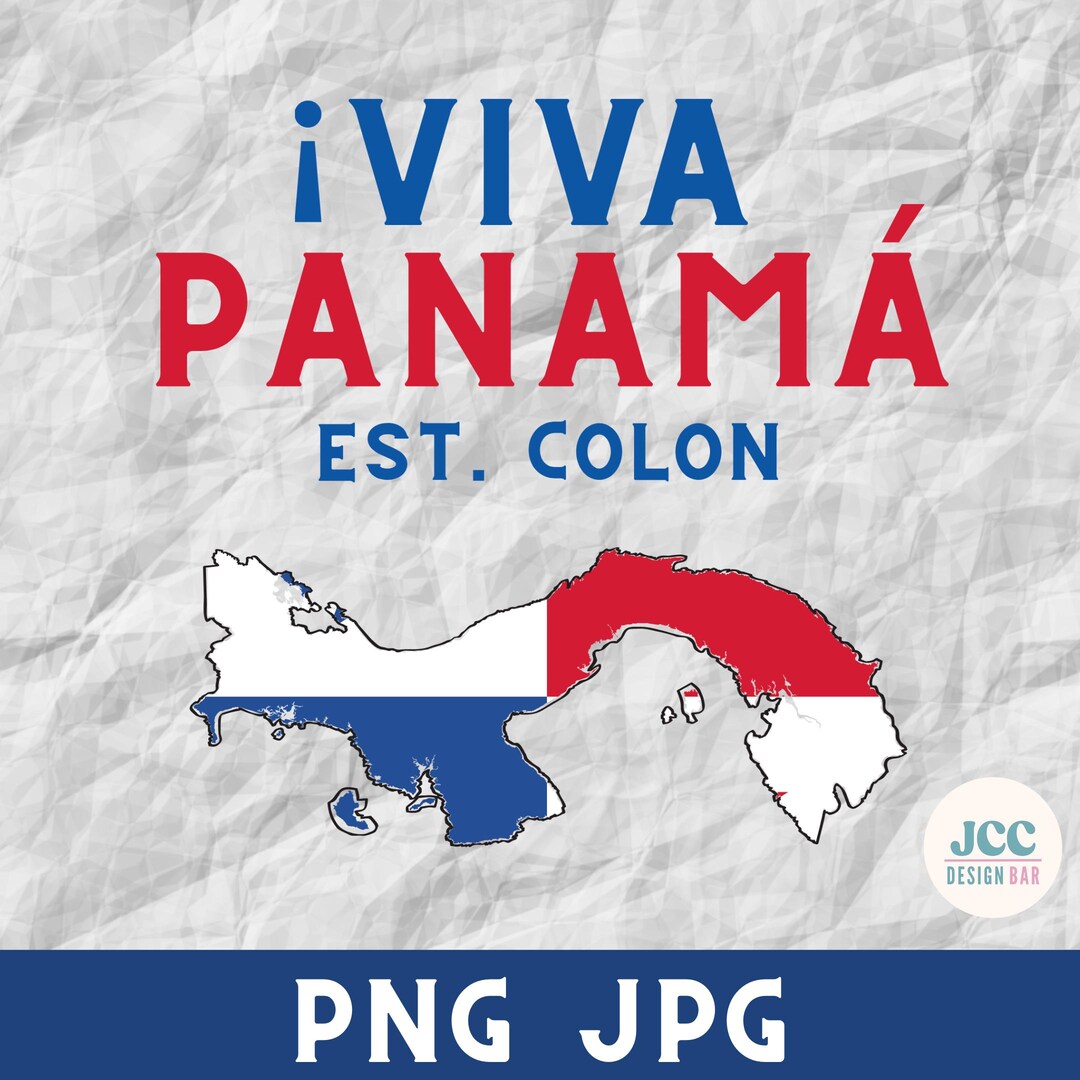 Viva Panama PNG JPG | Colon Panama Flag Map DTF Design | Panamanian ...