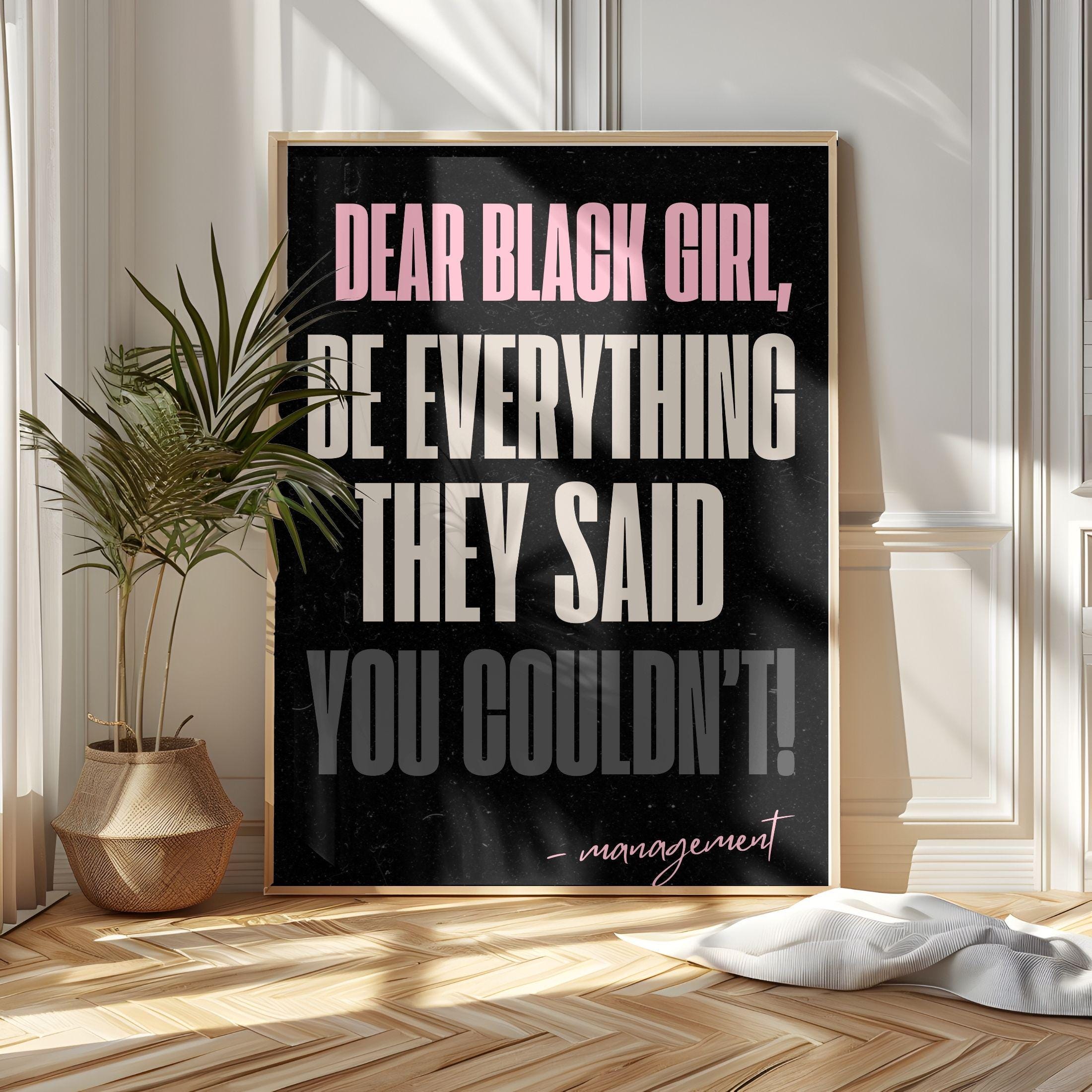 Black Girl Magic Printable Art: Motivational Affirmation Poster ...