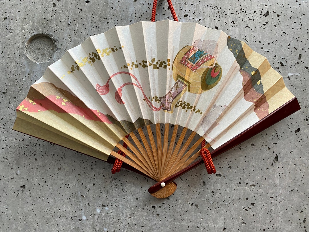 Japanese Vintage Fan, Folding Mini Hand Fan, Vintage Paper Fan - Etsy