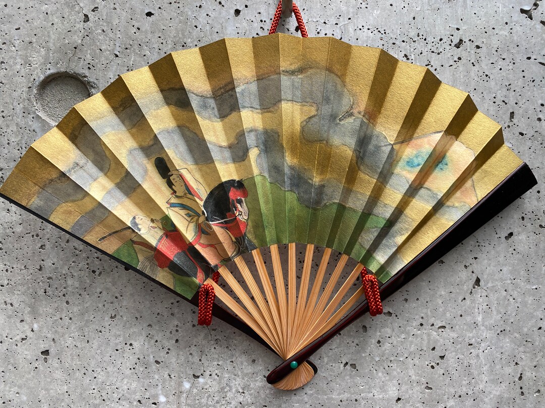 Japanese Vintage Fan Vintage Paper Fan Folding Mini Hand Fan - Etsy