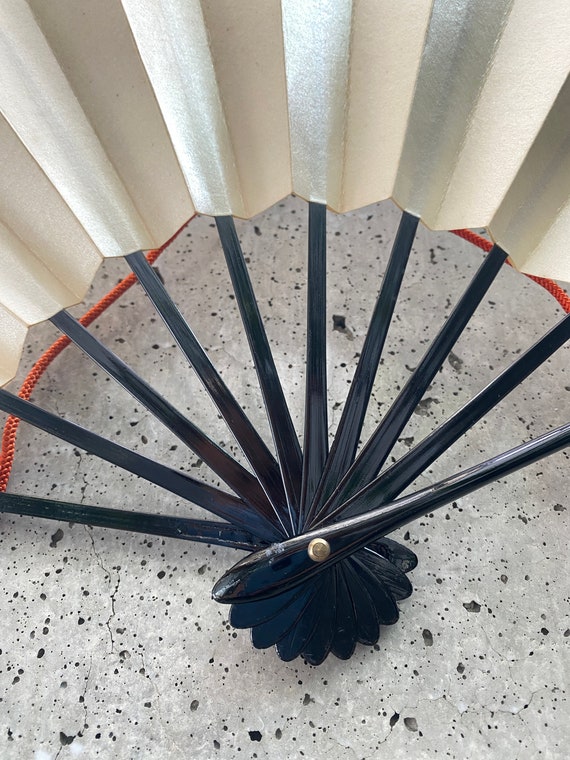 Japanese vintage fan, Folding fan, Vintage paper fan - Gem