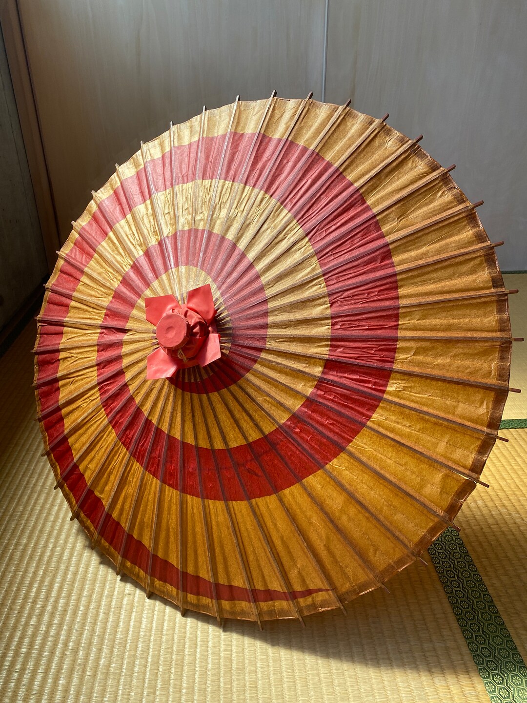 Vintage Japanese Umbrella. Japanese Parasol With Bamboo Handle. Higasa ...