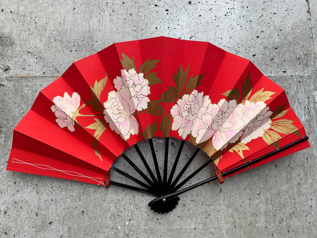 Folding Fan, Vintage Paper Fan, Japanese Vintage Fan - Etsy