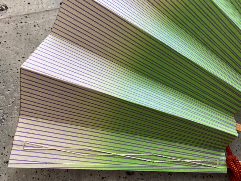 Japanese Folding Fan - in Stripes. Vintage - Etsy