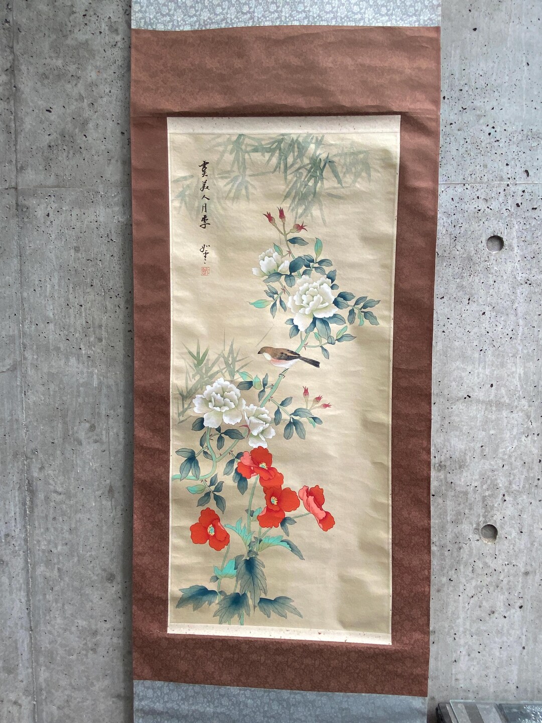 Vintage Japanese Wall Hanging Scroll, Kakejiku - Etsy
