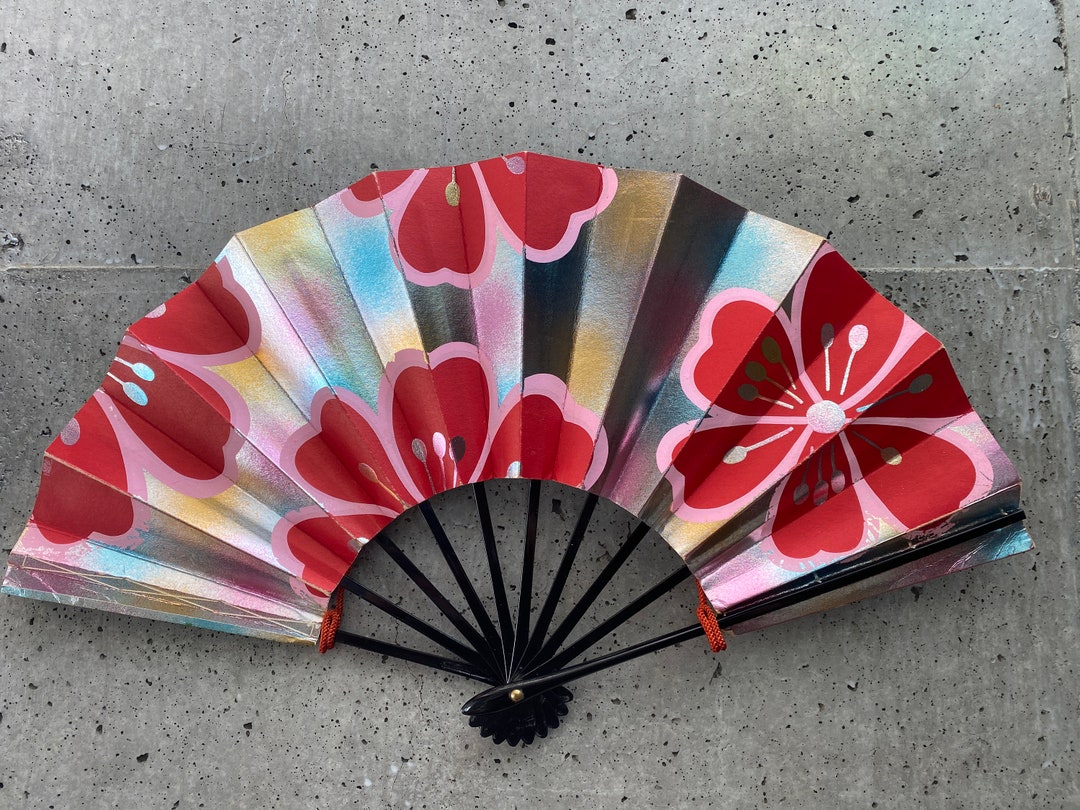 Folding Fan, Vintage Paper Fan, Japanese Vintage Fan - Etsy