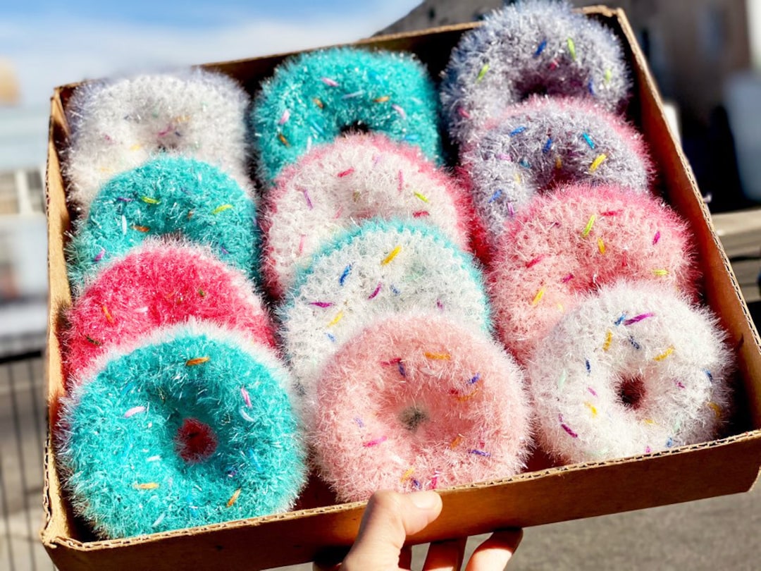 Handmade Donut Dish Sponge: Eco-friendly Polyester Yarn Scrubber - Etsy