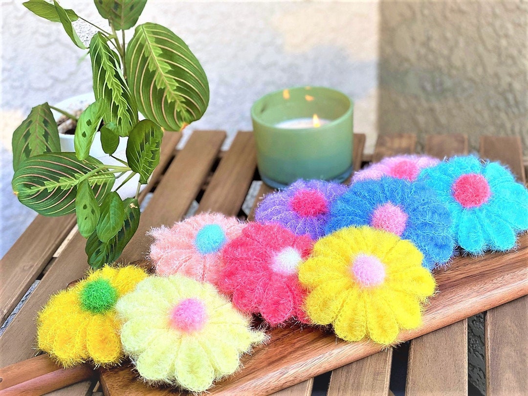 Flower Shape Dish Scrubber for New Home Gift Baby Shower Gift 100% ...