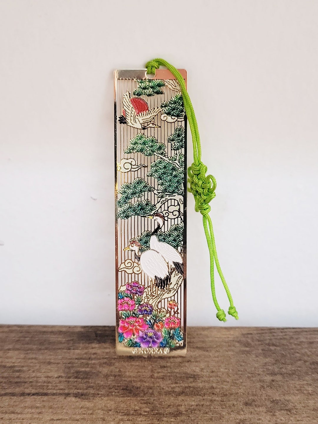 Korean Traditional Design Bookmark | Crane and Pine Tree | Nobility and ...