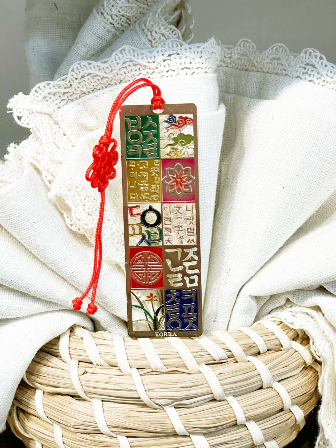 Korean Traditional Design Bookmark | Korean Letters | Han-guel Letters ...