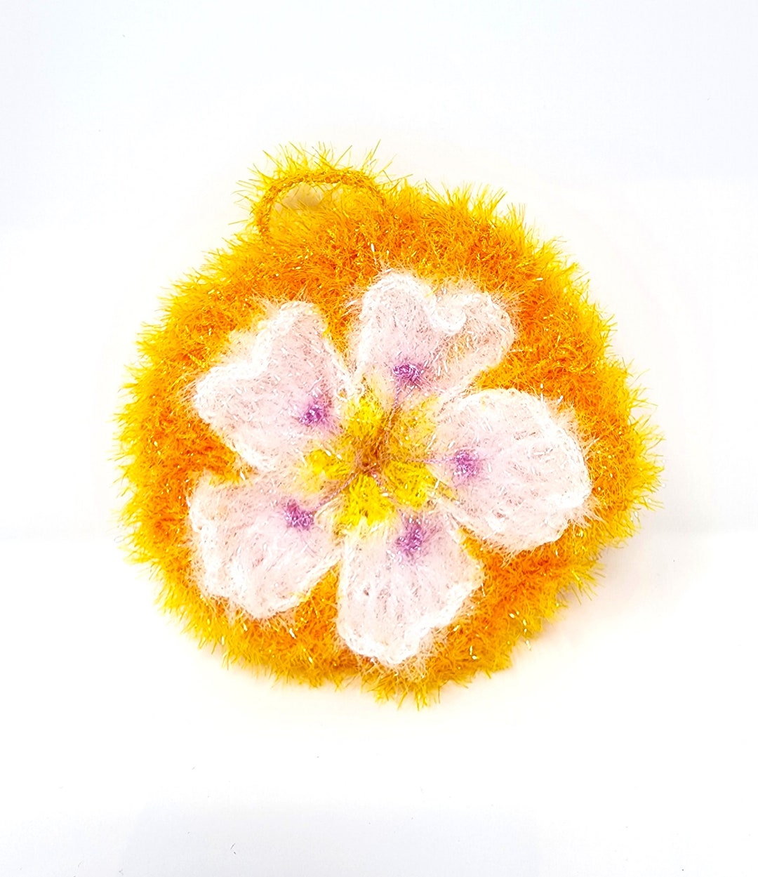 Handmade Flower Bun Dish Scrubber: Eco-friendly Kitchen Scrubby - Etsy