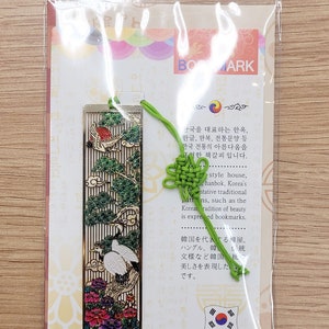 Korean Traditional Design Bookmark | Crane and Pine Tree | Nobility and ...