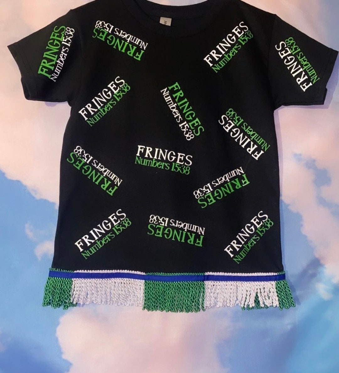 Fringes | Numbers 15:38 - All Over - T-shirt W/fringes - Etsy