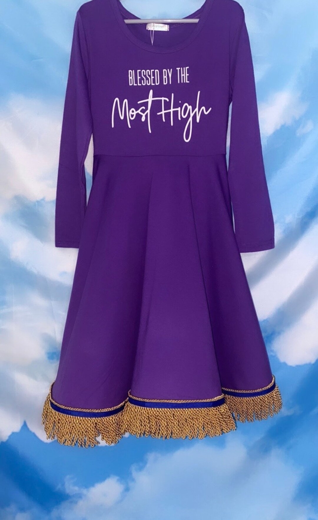 Custom Hebrew | Israelite - Long Sleeve Girls Dress W/ Fringes - Etsy