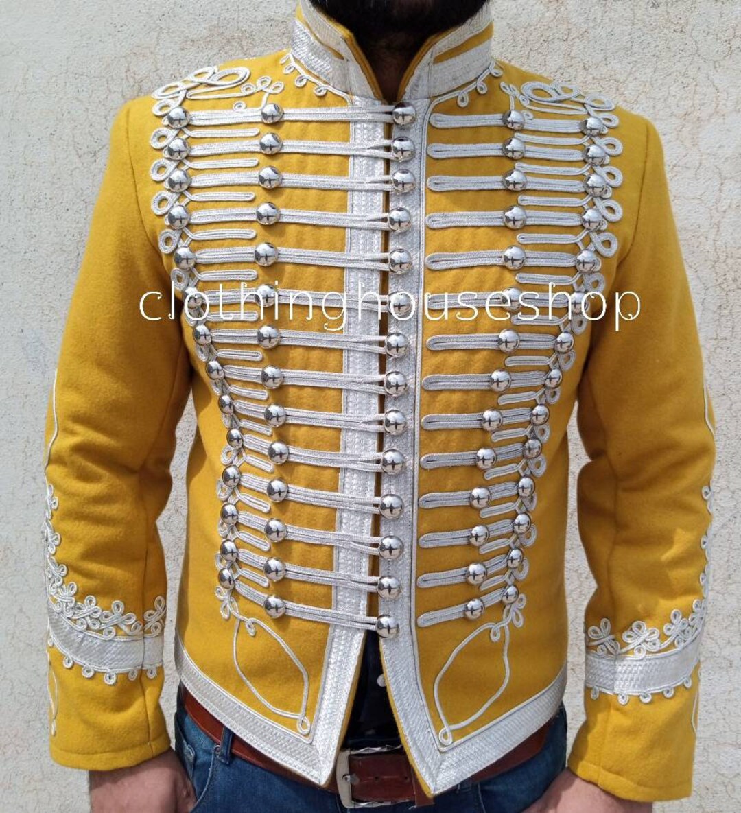 New Napoleonic Hussar Uniform Miltary Style Tunic Pelisse Jimmi Hendrix ...