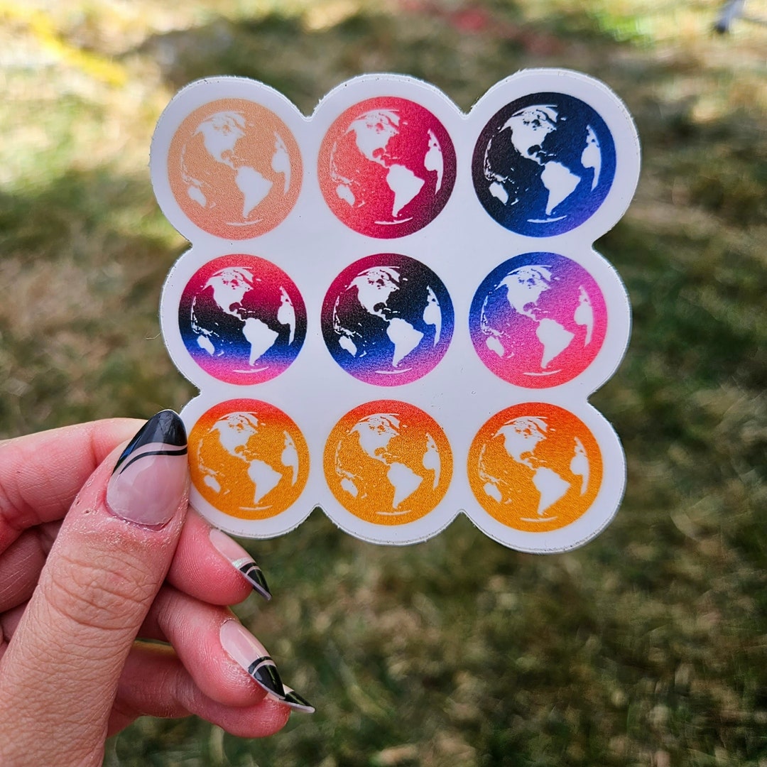 Warm Tone Gradient Globes - Vinyl Decal - Etsy