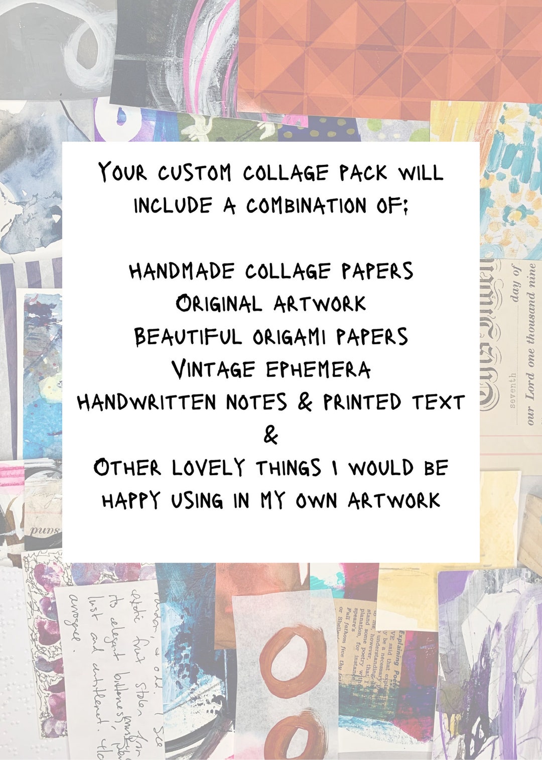 Custom Collage Paper Pack, Handmade Artwork, Vintage Ephemera - Etsy