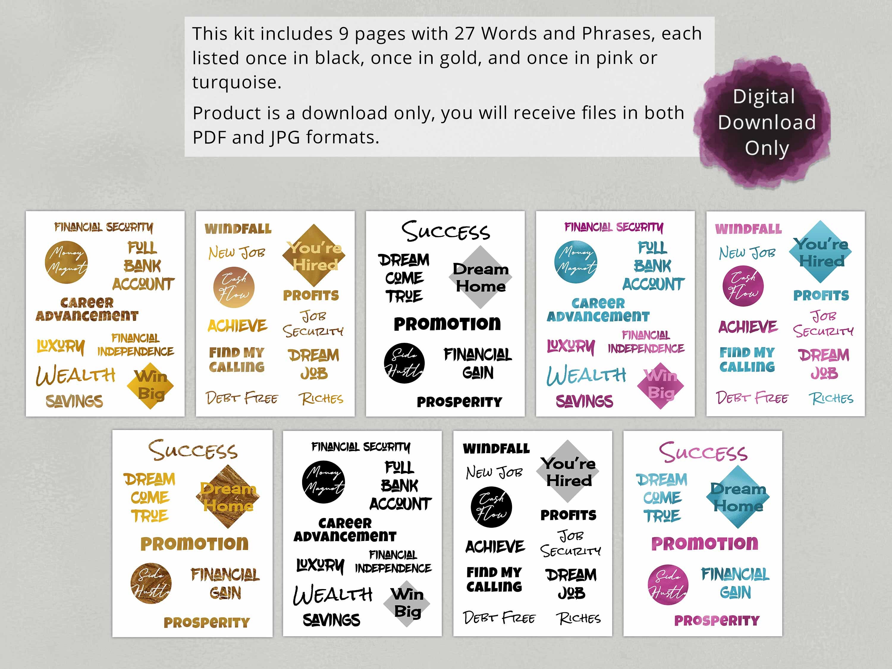 Vision Board Kit, Vision Board Words, Financial Vision Board, Career ...