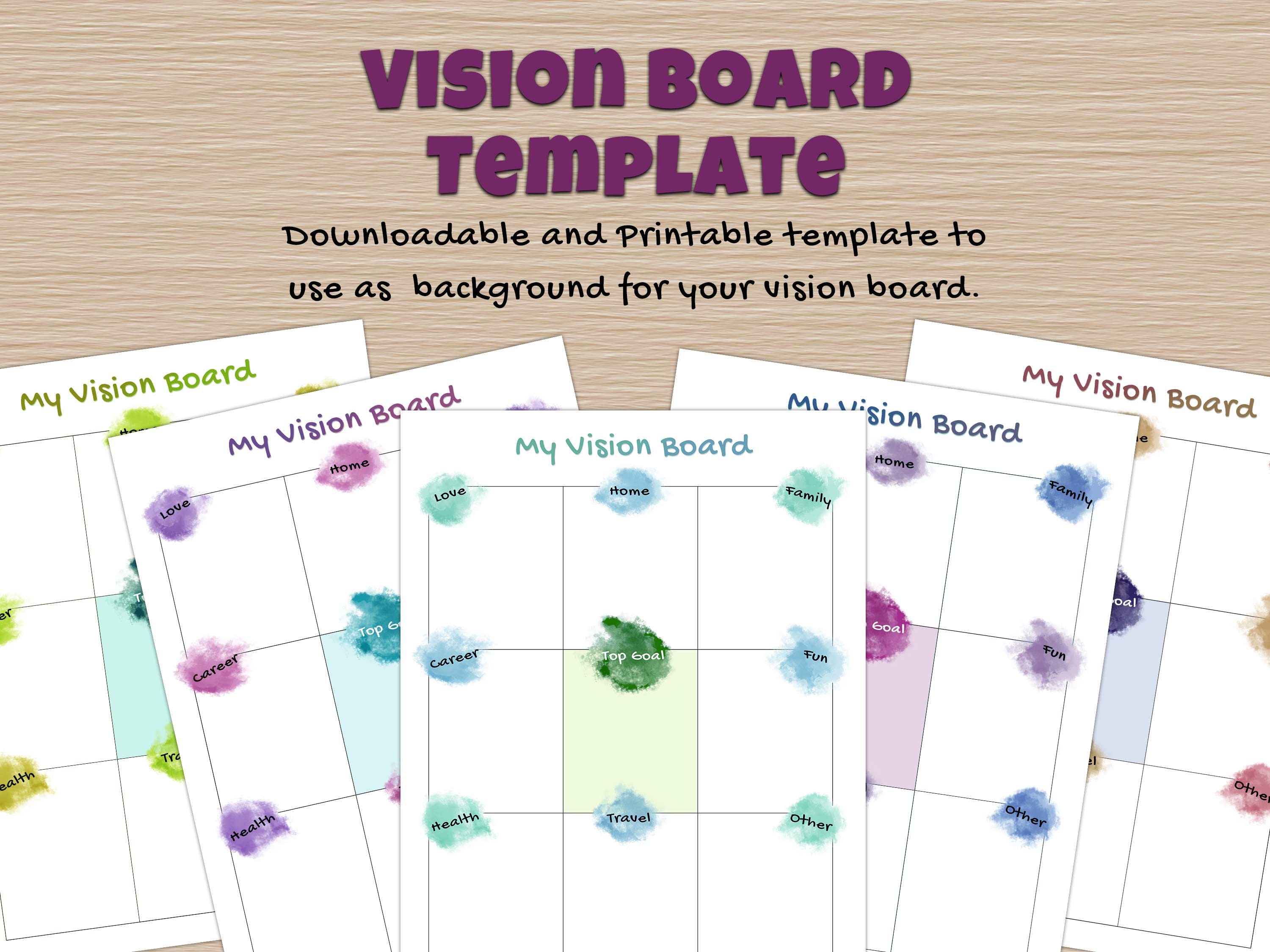 Goal Planning Template Printable Vision Board Kit Goal Board Dream ...