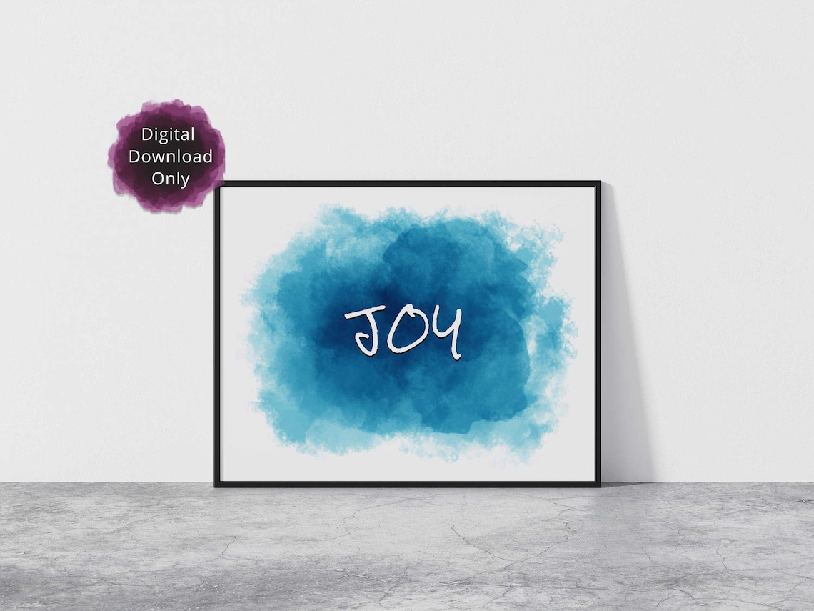 Joy Word Art Printable Typography Art Motivational Sign | Etsy