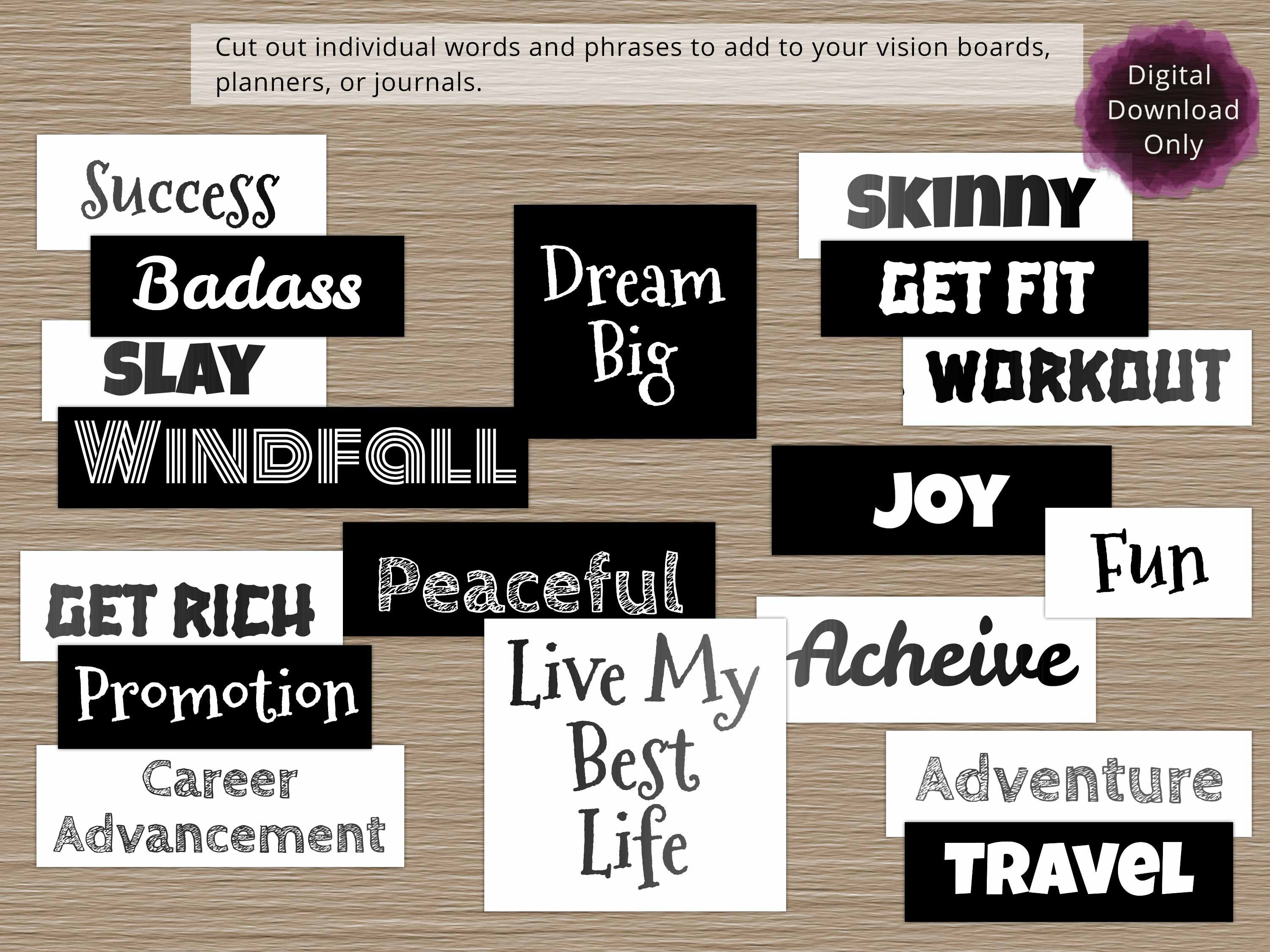 Vision Board Kit, Vision Board Words, Positive Affirmations ...