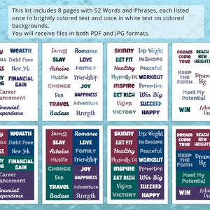 Vision Board Kit, Vision Board Printables, Positive Affirmations ...