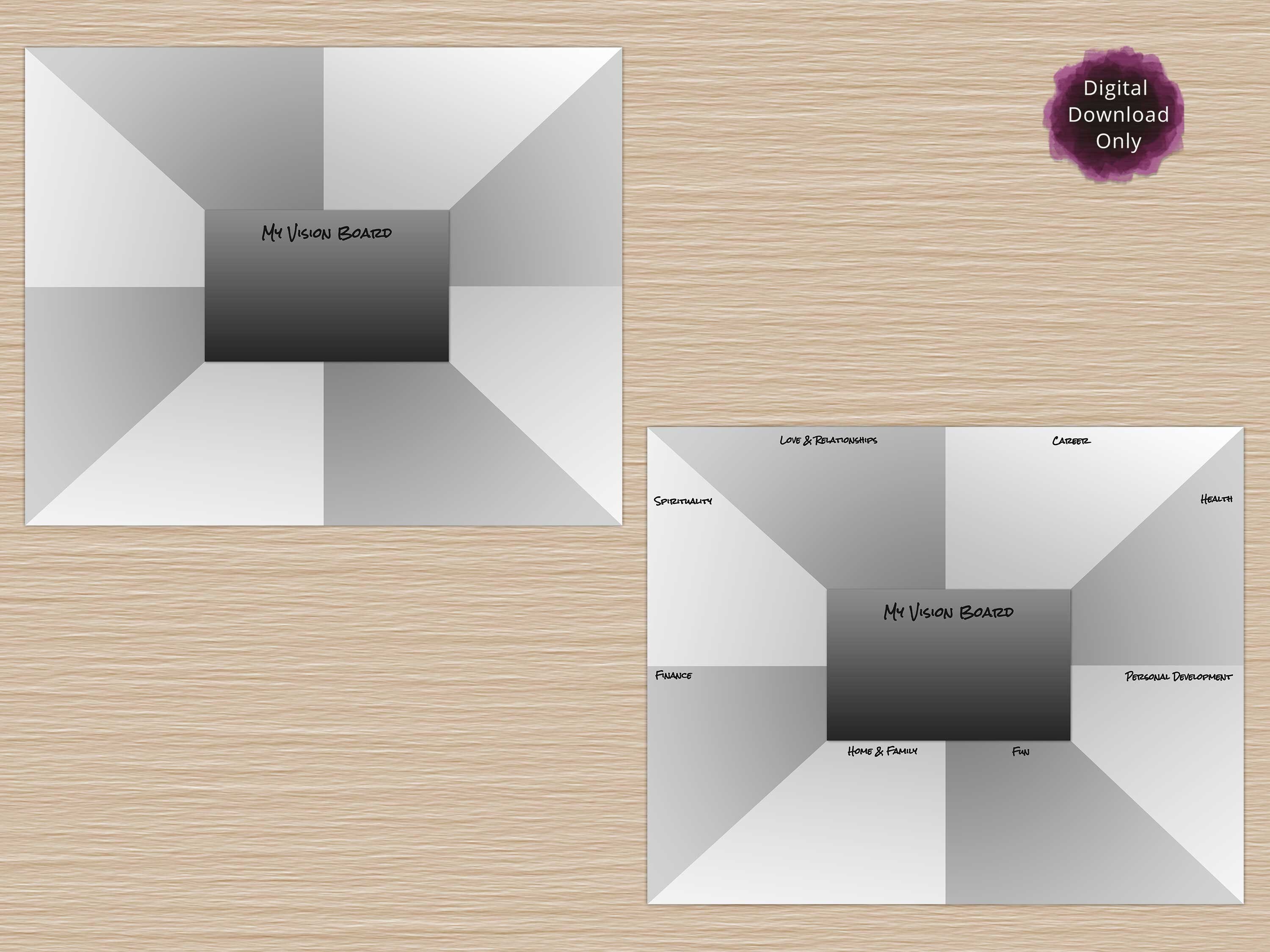 Vision Board Kit With Positive Words and Template, Digital Vision Board ...