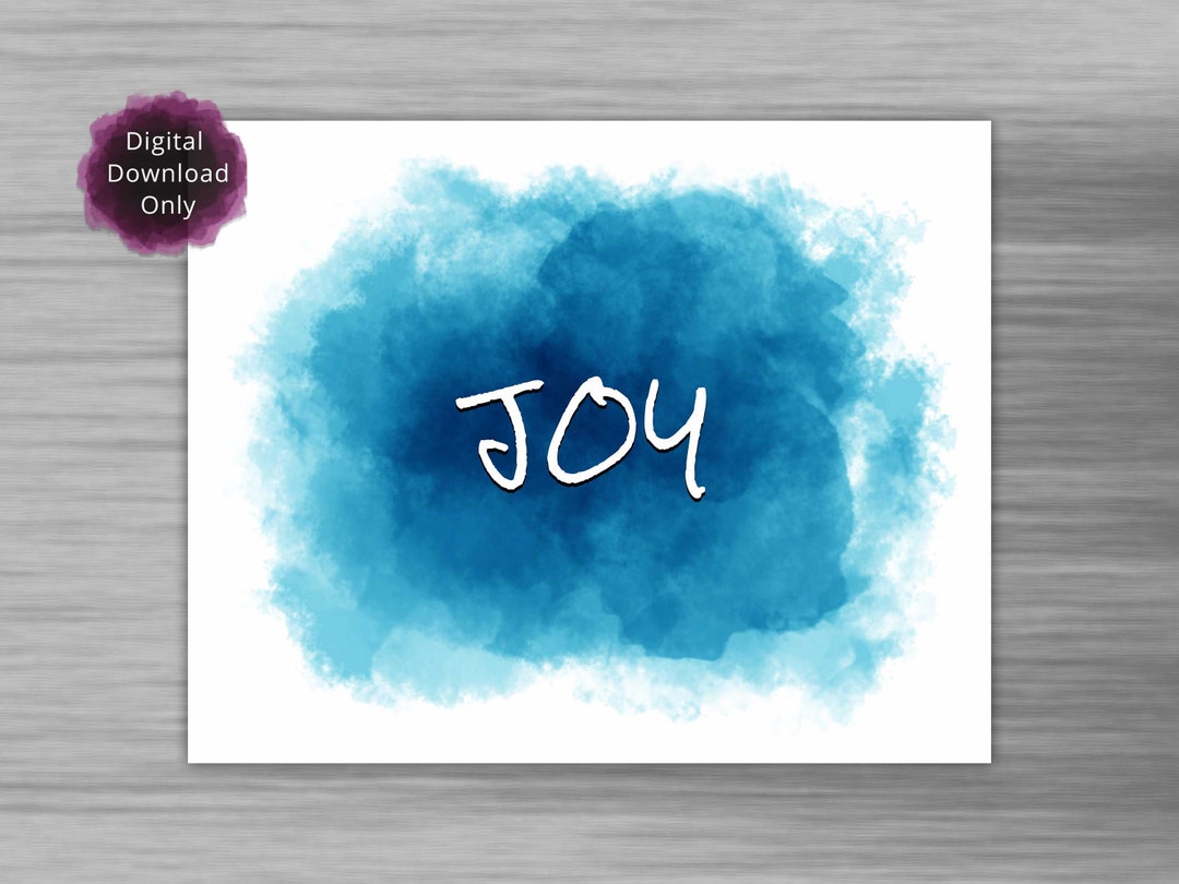 Joy Word Art, Printable Typography Art, Motivational Sign, Digital ...