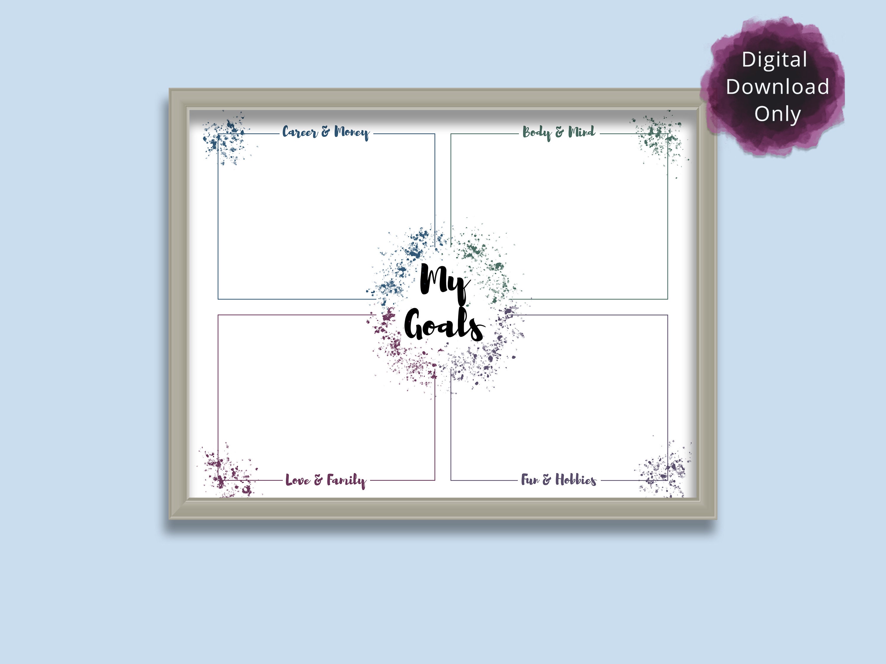 Goal Planning Template, Printable Vision Board Kit, Dream Board, Goal ...