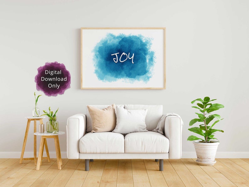 Joy Word Art, Printable Typography Art, Motivational Sign, Digital ...