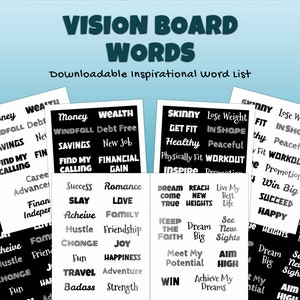 Vision Board Kit, Vision Board Words, Positive Affirmations ...