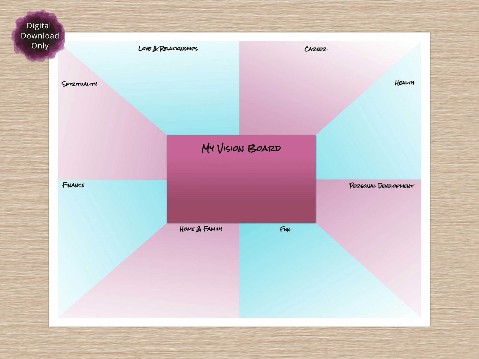 Vision Board Background, Printable Vision Template - Etsy