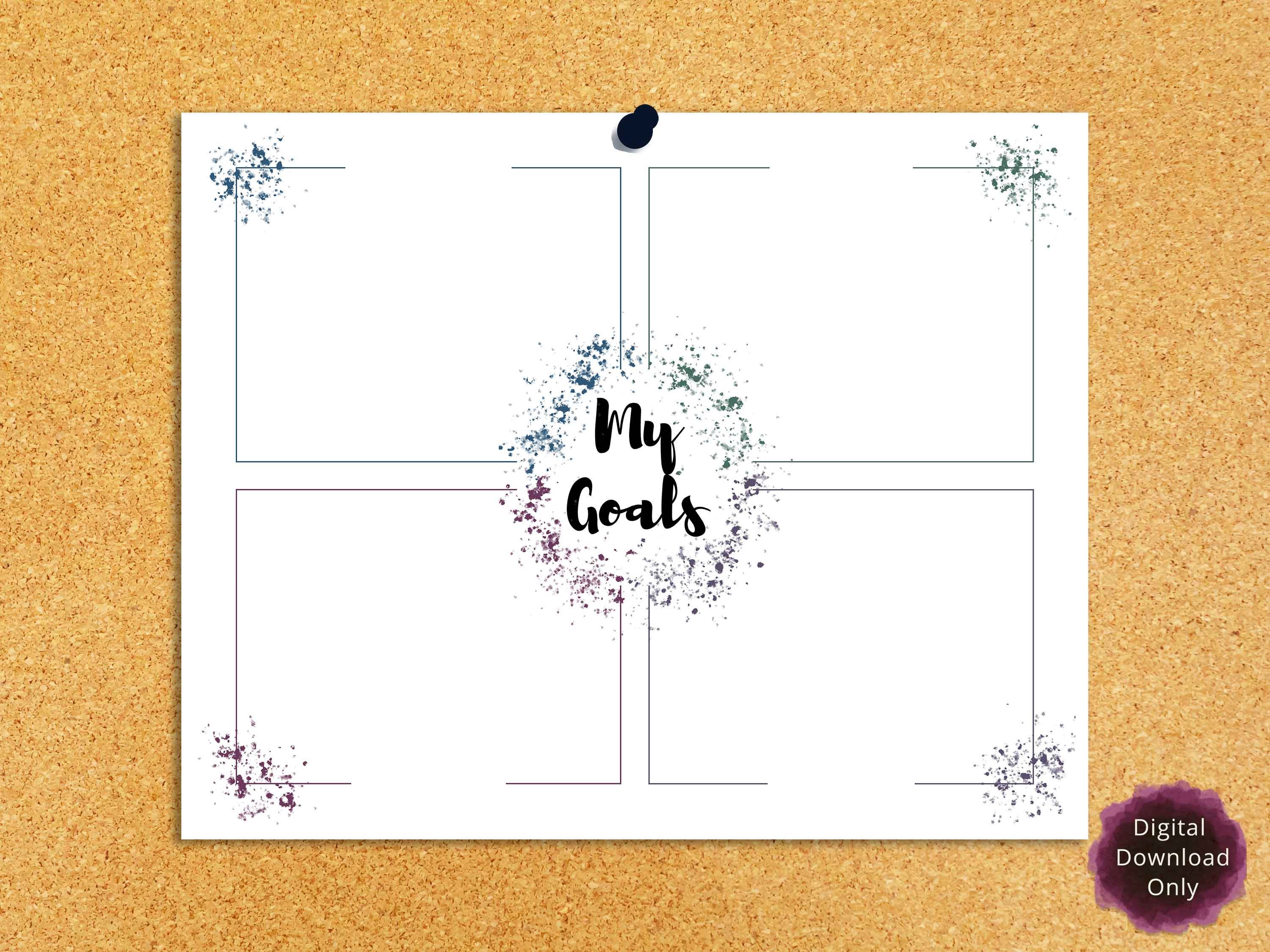 Goal Planning Template, Printable Vision Board Kit, Dream Board, Goal ...