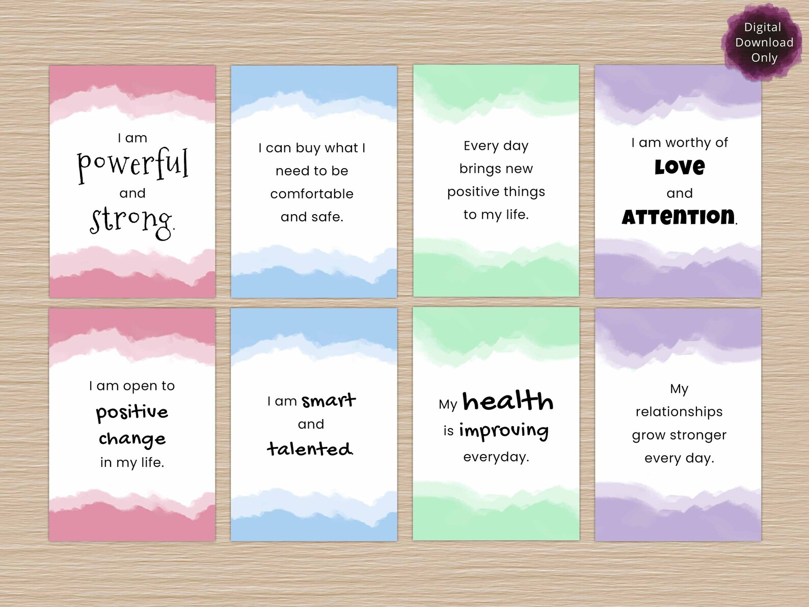 Affirmation Cards, Affirmation Deck, Printable Cards, Positivity Cards ...