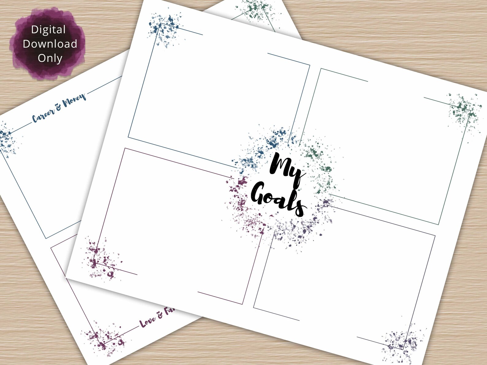 Goal Planning Template, Printable Vision Board Kit, Dream Board, Goal ...