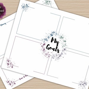 Goal Planning Template, Printable Vision Board Kit, Dream Board, Goal ...