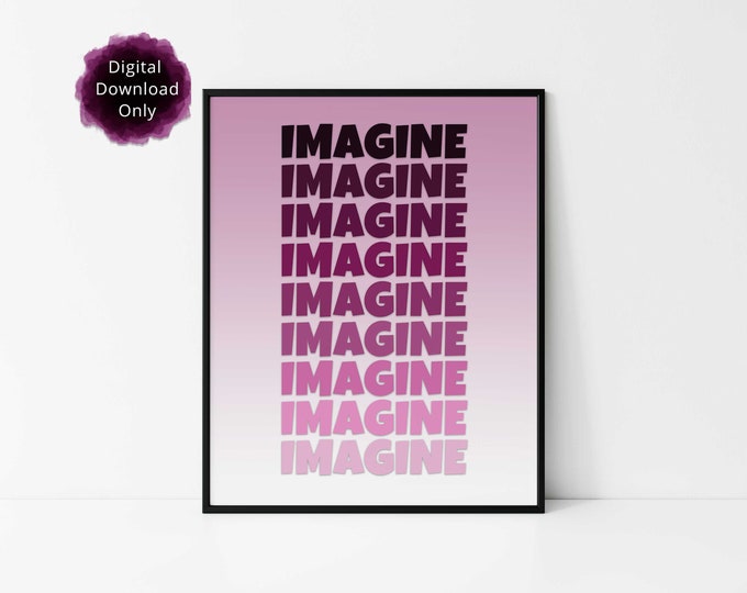 Inspire Create Imagine/kids Wall Art/ Kids Wall Decor/ Typography Decor ...