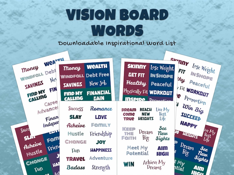 Vision Board Kit, Vision Board Printables, Positive Affirmations ...