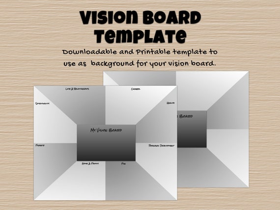 Black and White Vision Board Template Printable Vision Board | Etsy