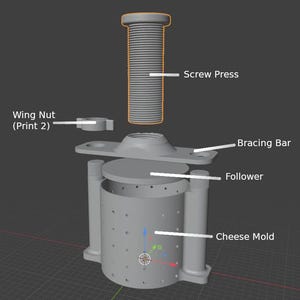 Cheese Mold Press STL File: 3d-print for 2lb Hard Cheese Wheels - Etsy