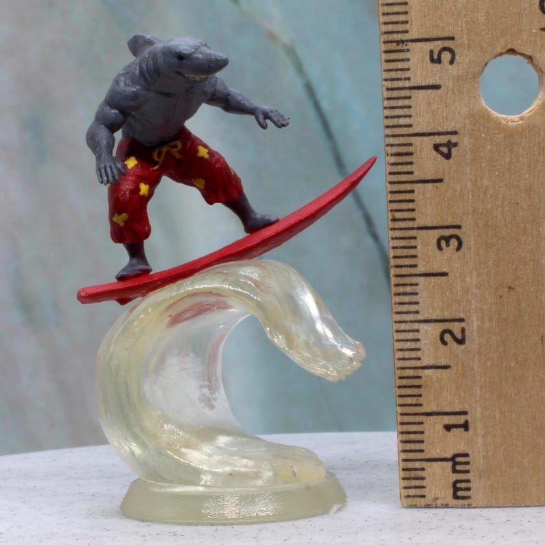 Shark Dude Surfer Miniature Tabletop RPG Model, 3D Resin Print - Etsy