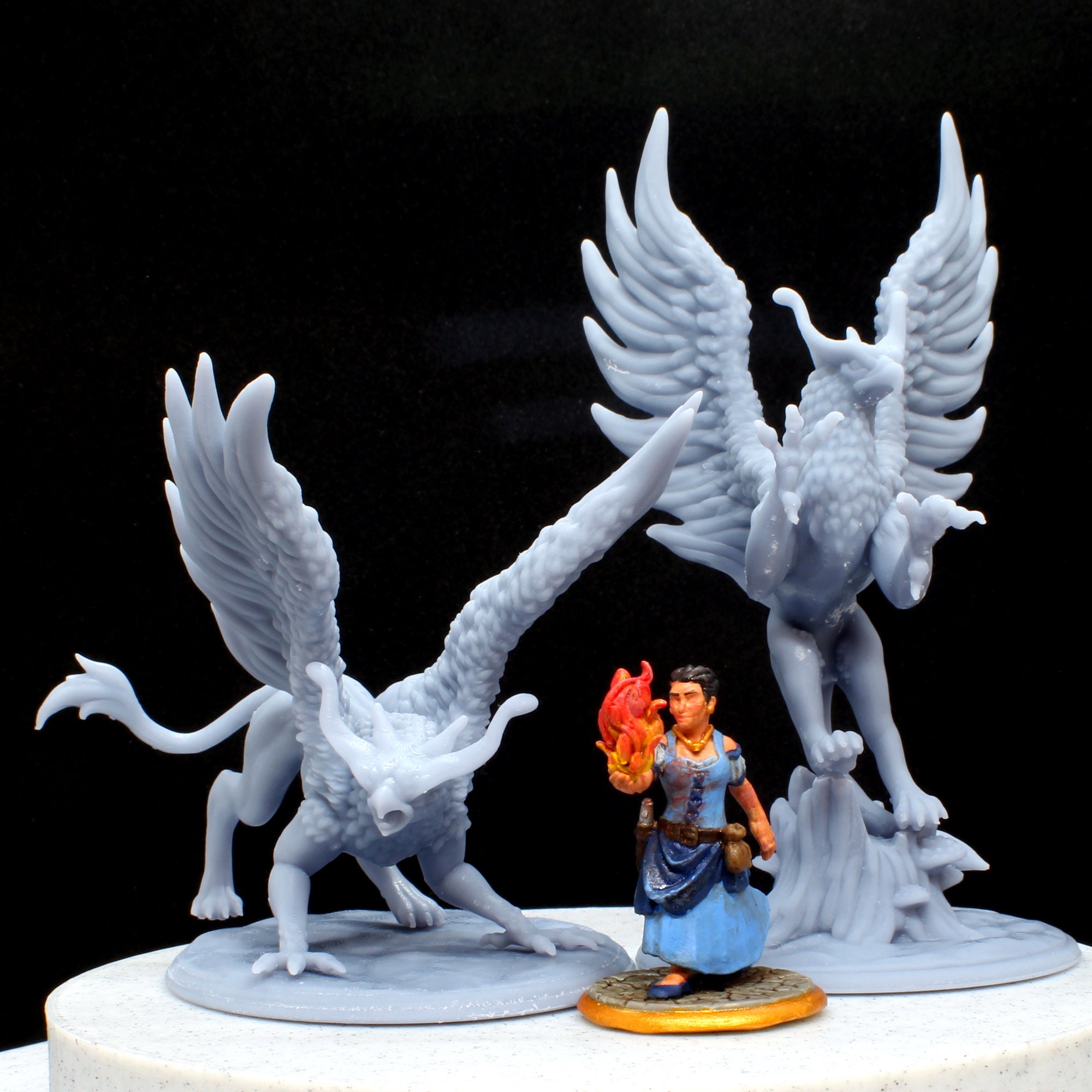 Set of Two Griffin Miniatures Large Size Dnd Monsters 3D - Etsy UK