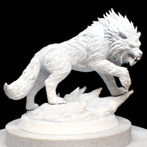4 Inch (11cm) Tall Dire Wolf, 1:12 Scale, 3D Resin Print. Available ...