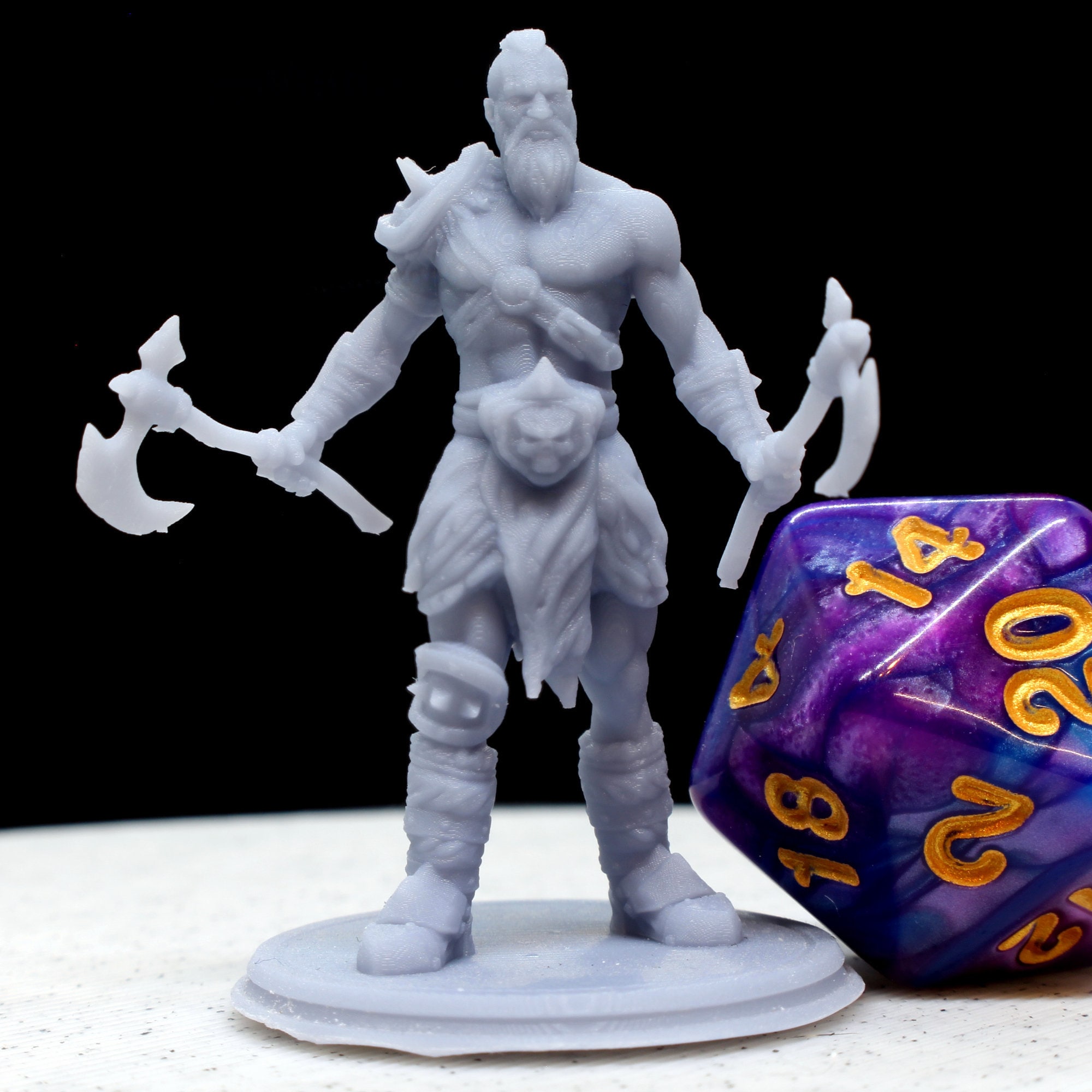 Male Human Barbarian Miniature Model for Tabletop RPG Games, 3D Resin ...