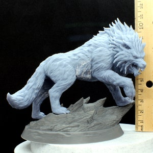 4 Inch (11cm) Tall Dire Wolf, 1:12 Scale, 3D Resin Print. Available ...